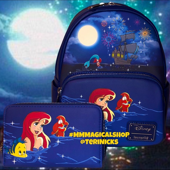 Loungefly | Bags | Disney Little Mermaid Fireworks Backpack Light Up ...